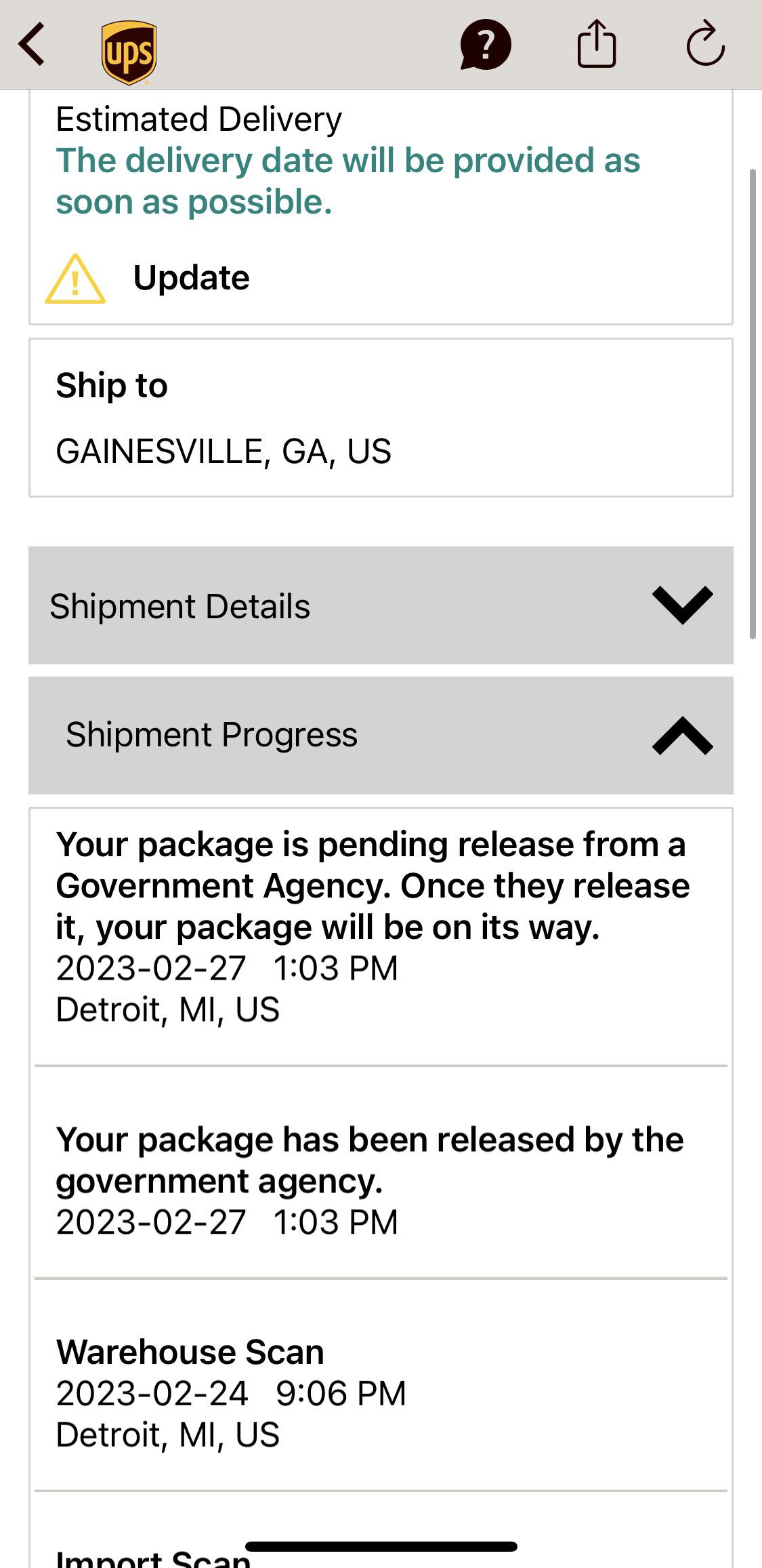 Discover more like UPS: Package status has been “package is pending ...
