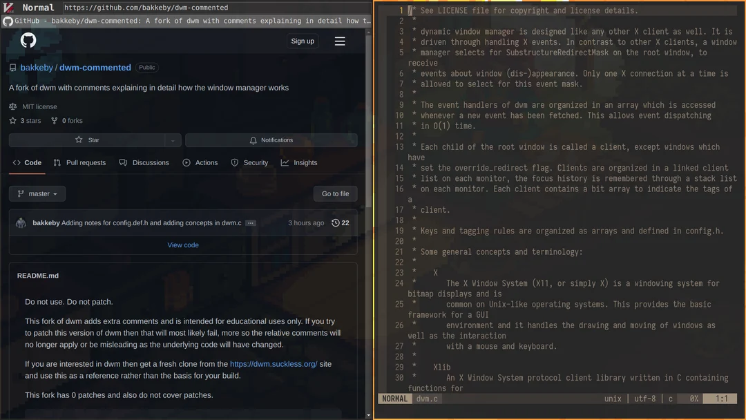 [OC] dwm-commented (for those who want to understand how the source code of dwm works) | Scrolller