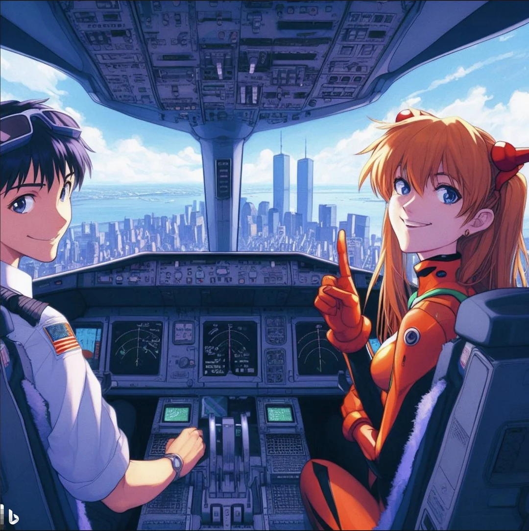 Asuka and Shinji mid flight checklist | Scrolller