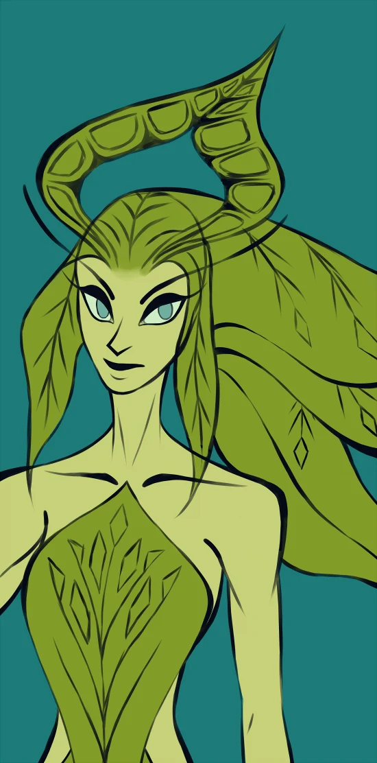 A cleaned up sketch of one of my OCs forms. 🌿 | Scrolller
