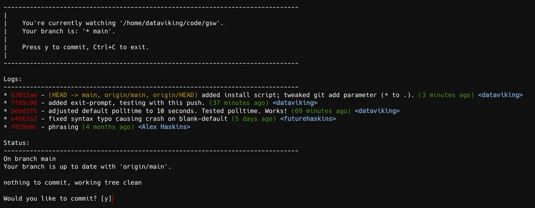 [OC] GSW - git status watch: a TUI HUD for your repos! | Scrolller