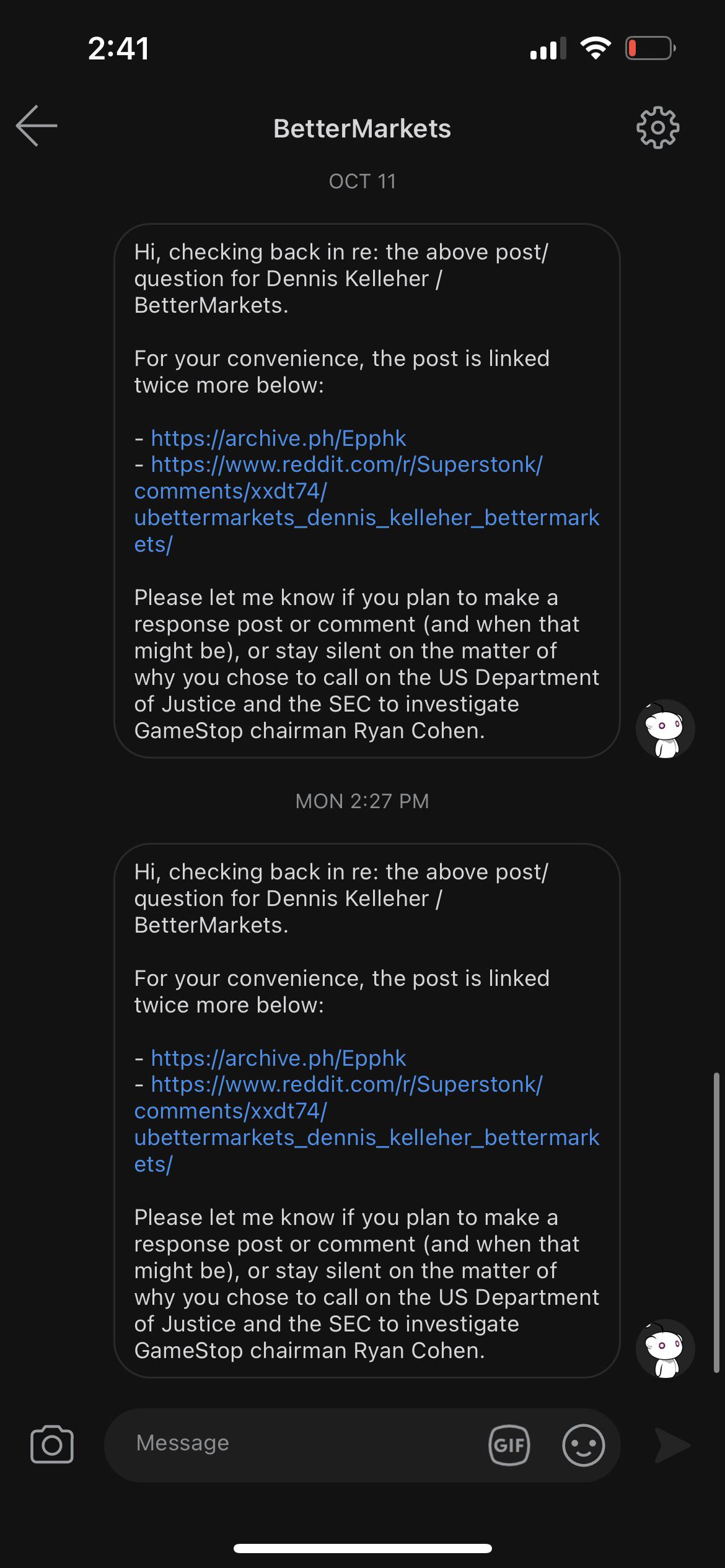Day #39, no response/comment whatsoever: How long will it take Dennis Kelleher CEO of u ...