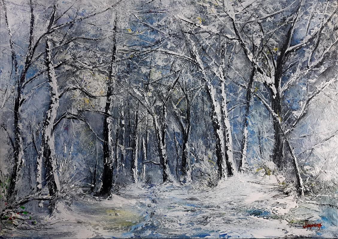 Winter forest, me, oil on canvas | Scrolller