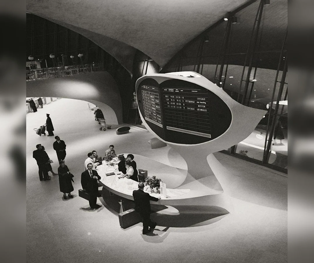 Information desk at John F. Kennedy Airport, 1956 | Scrolller