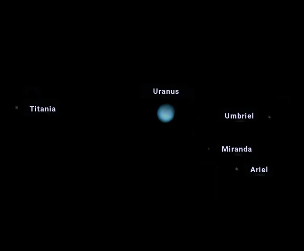 Uranus and Moons with my telescope | Scrolller