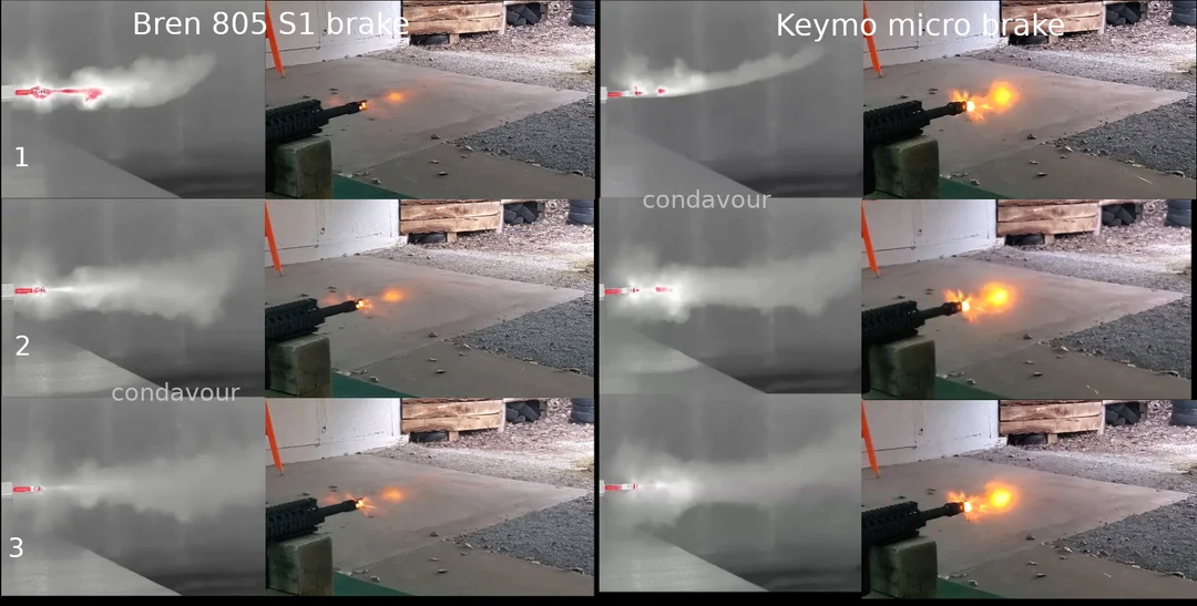 Comparing muzzle flash and gas flow of different muzzle devices | Scrolller