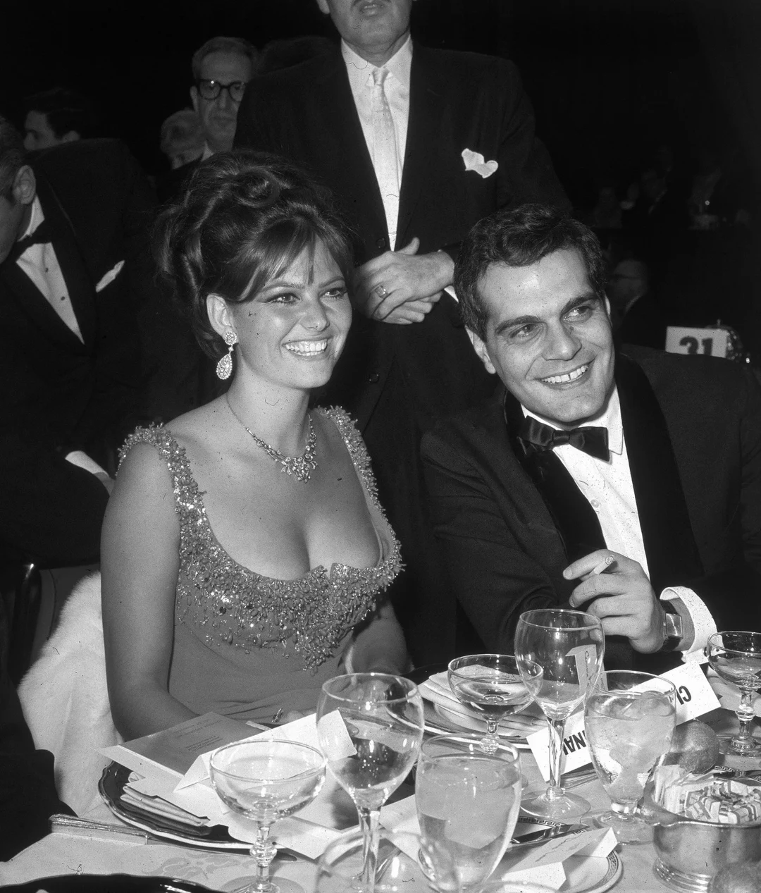 Claudia Cardinale and Omar Sharif at the Golden Globe Awards in 1966 | Scrolller