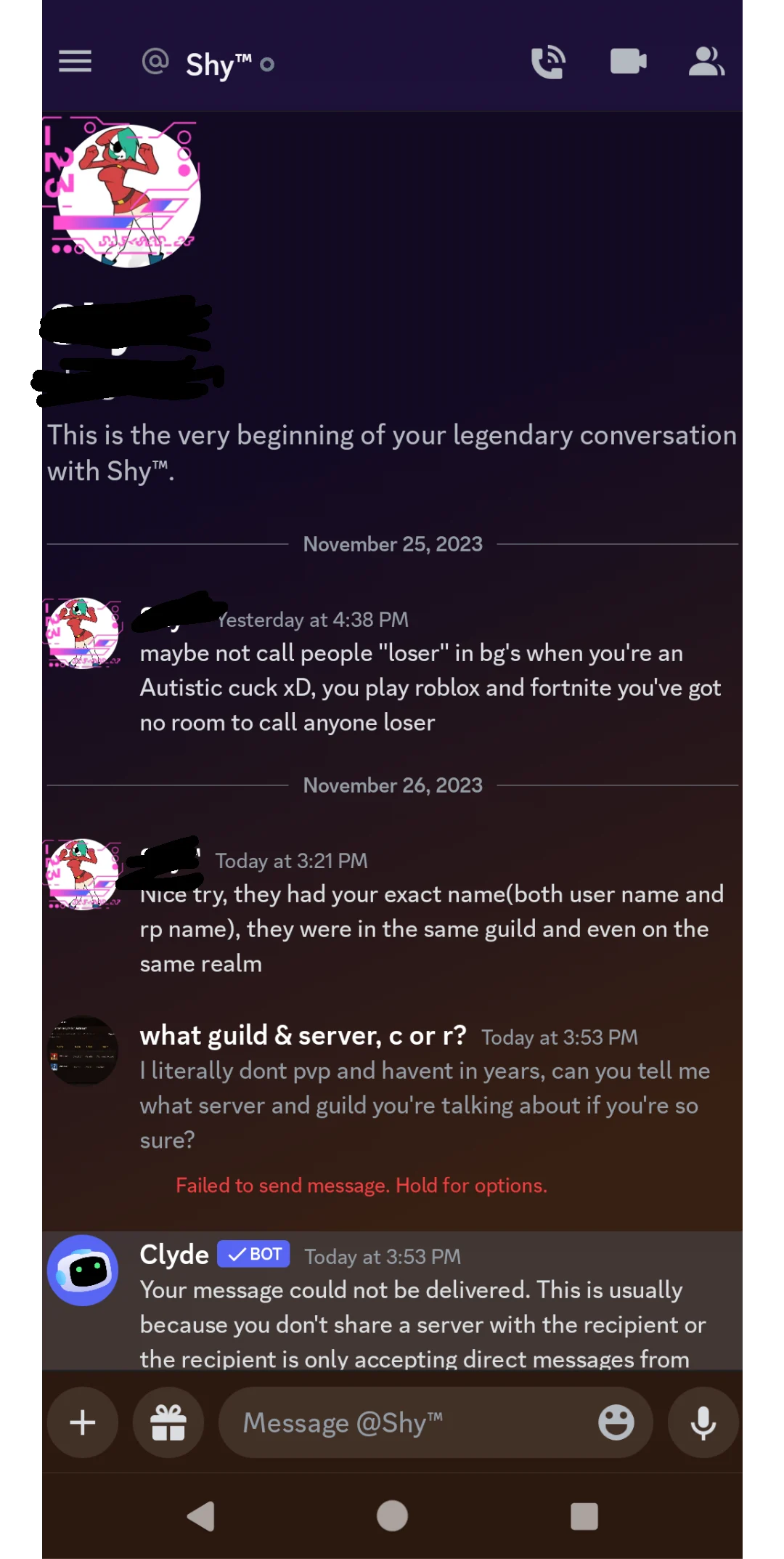 Anyone else get randomly msged on discord about pvp garbage- except the insulter has the wrong ...