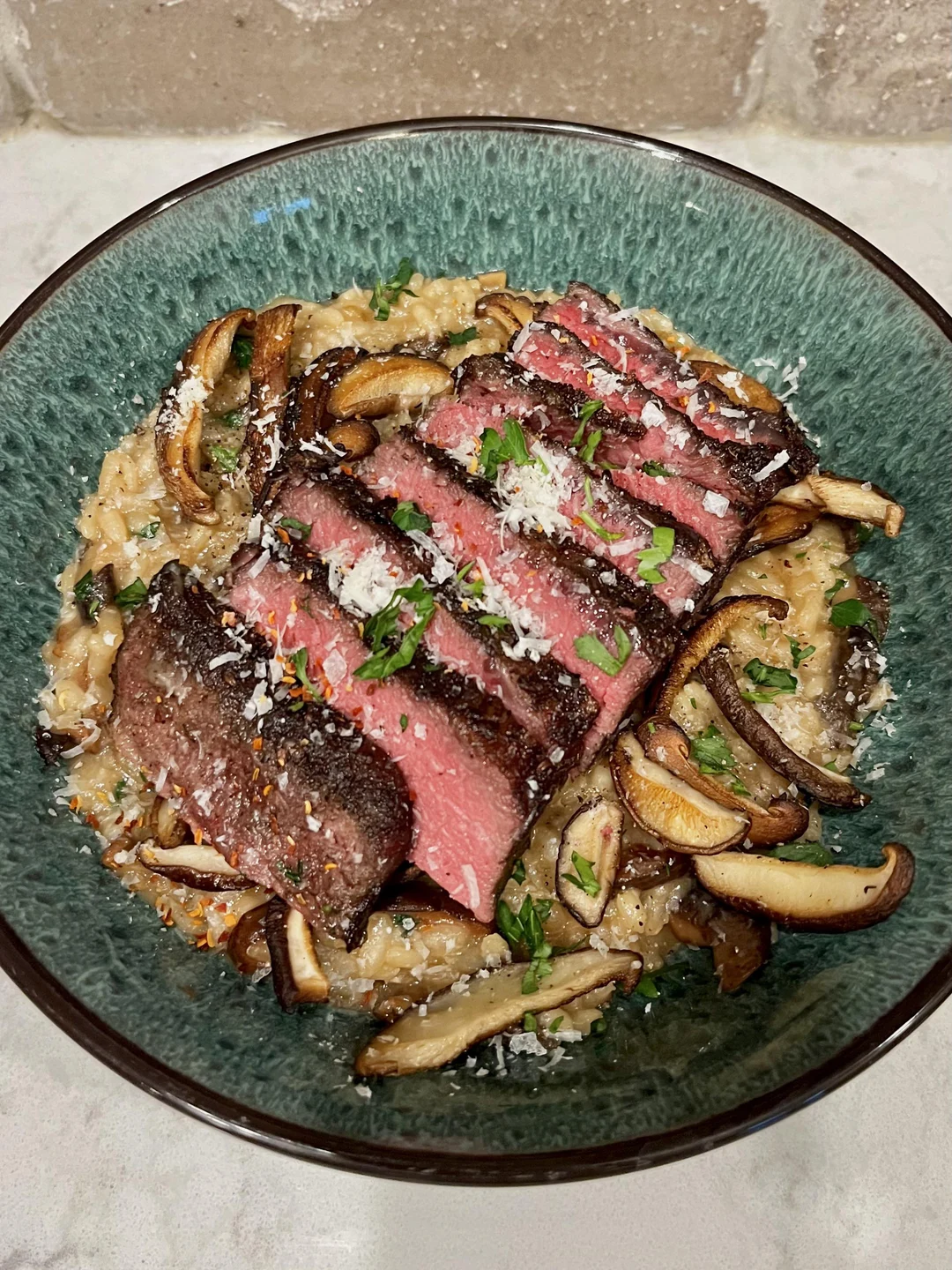 Miso short ribs (137, 24hrs) on wild mushroom risotto - homemade | Scrolller