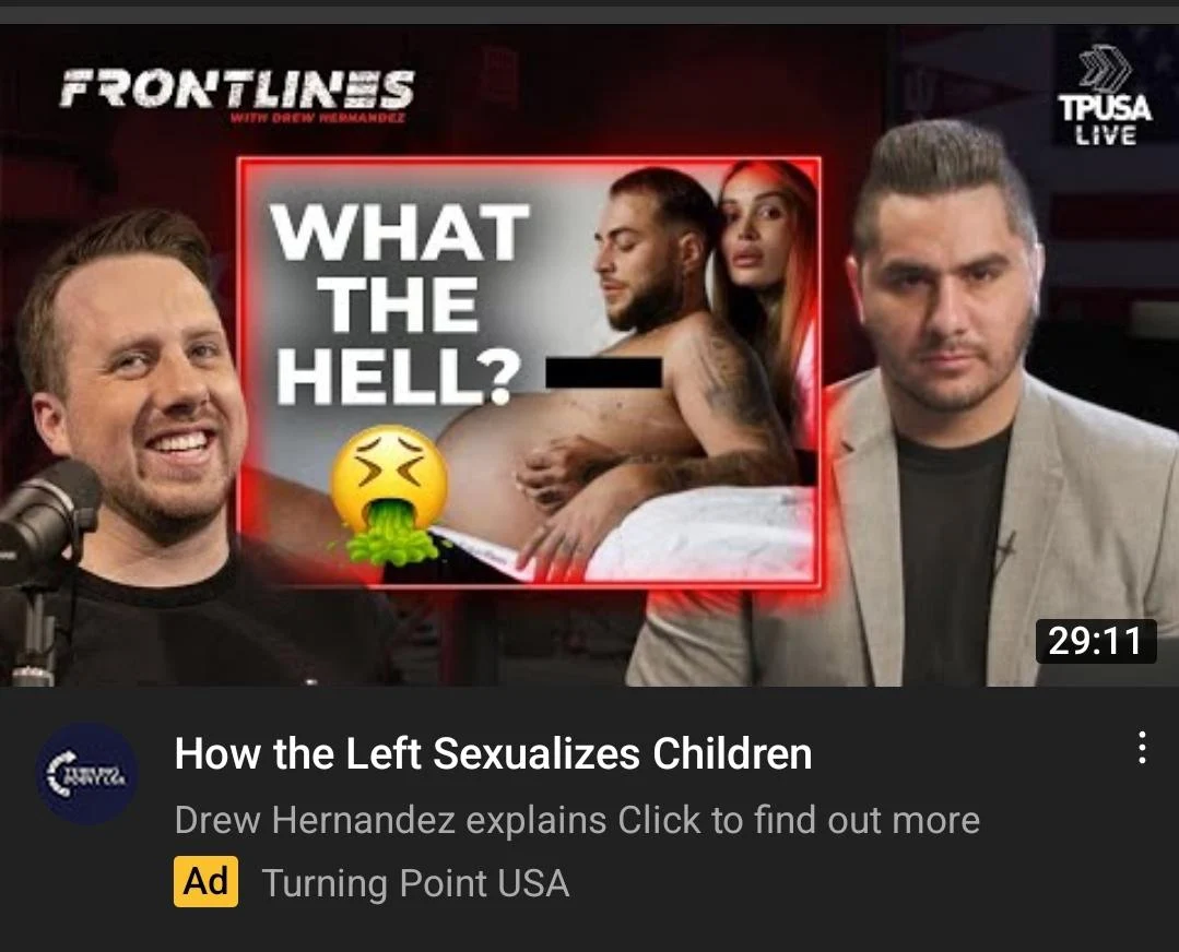 TW: transphobia and mention of s*xualizing kids. Got this advertisement on YouTube... I reported ...