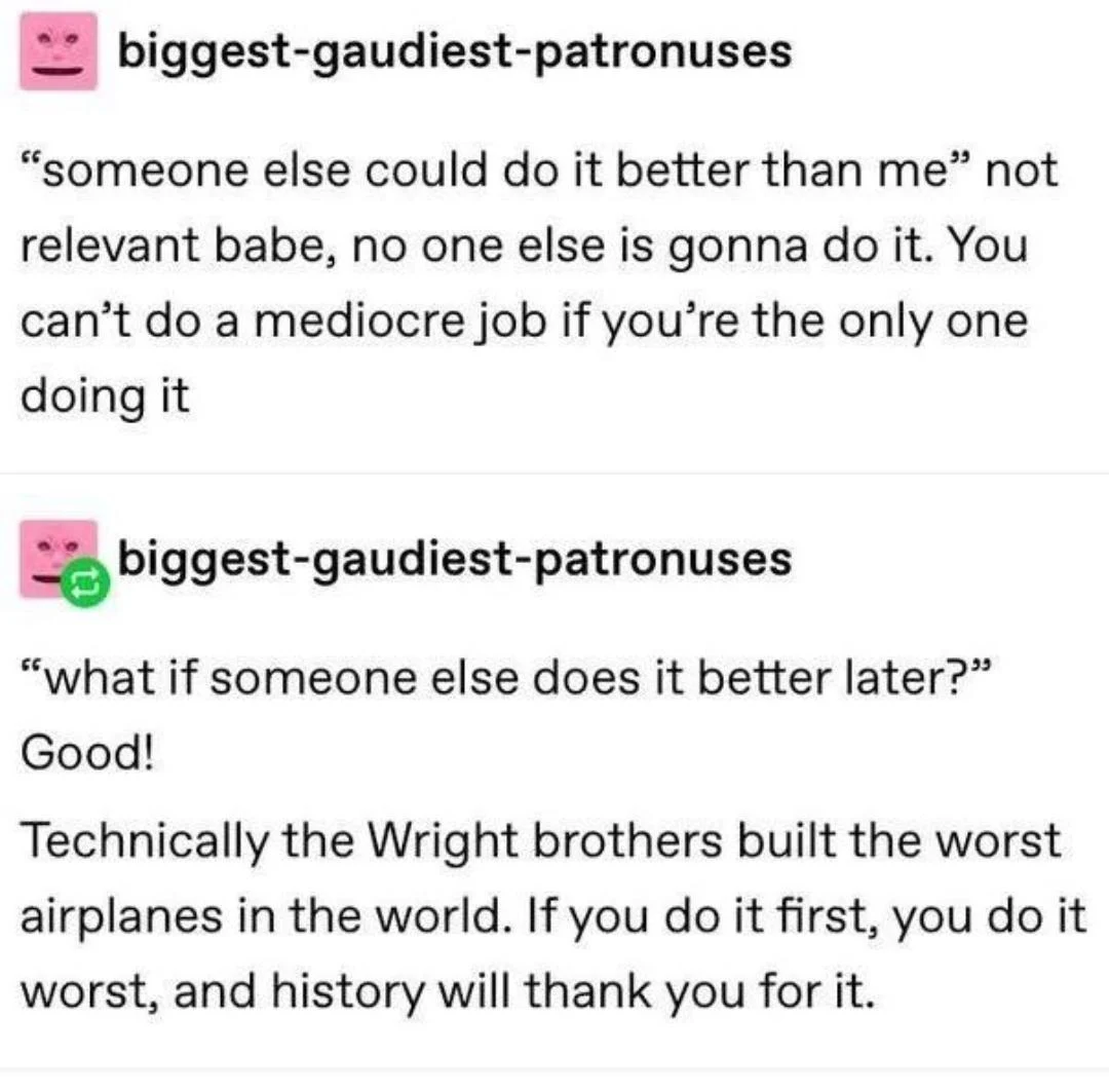 [Image] Mediocre will always be better that none. | Scrolller