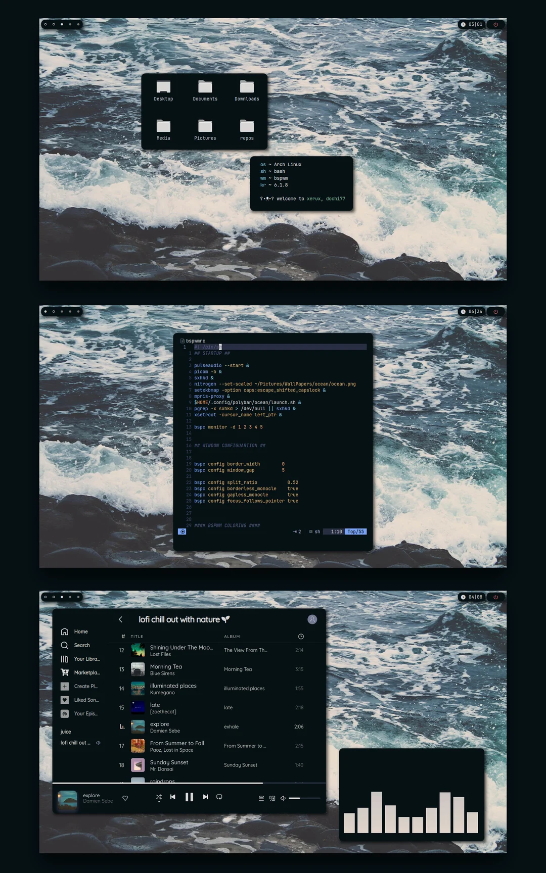 [bspwm] ocean | Scrolller