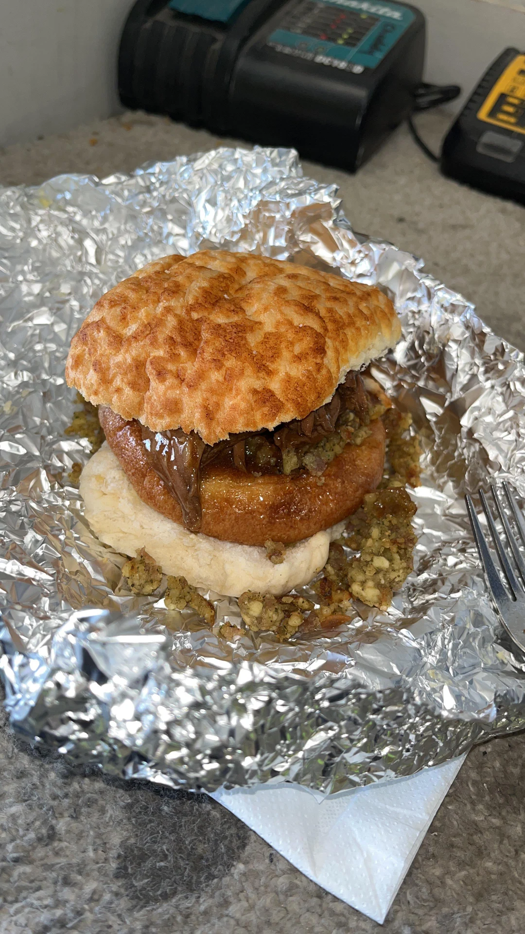 Discover more like Eatsandwiches: Leftover slow cooked brisket,sausage meat stuffing, yorkshire ...