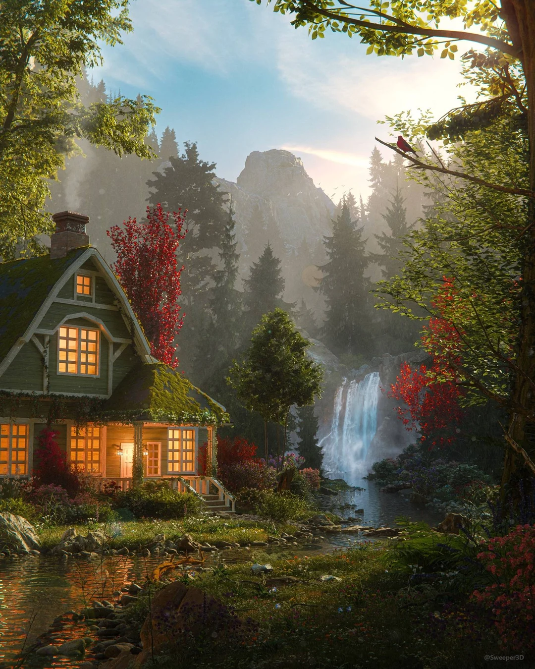 Riverside Sunset, by Sweeper3D | Scrolller