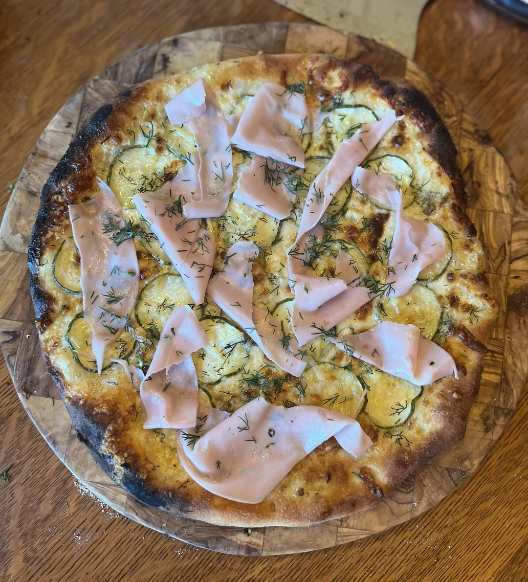 Dill pickle pizza with mortadella | Scrolller