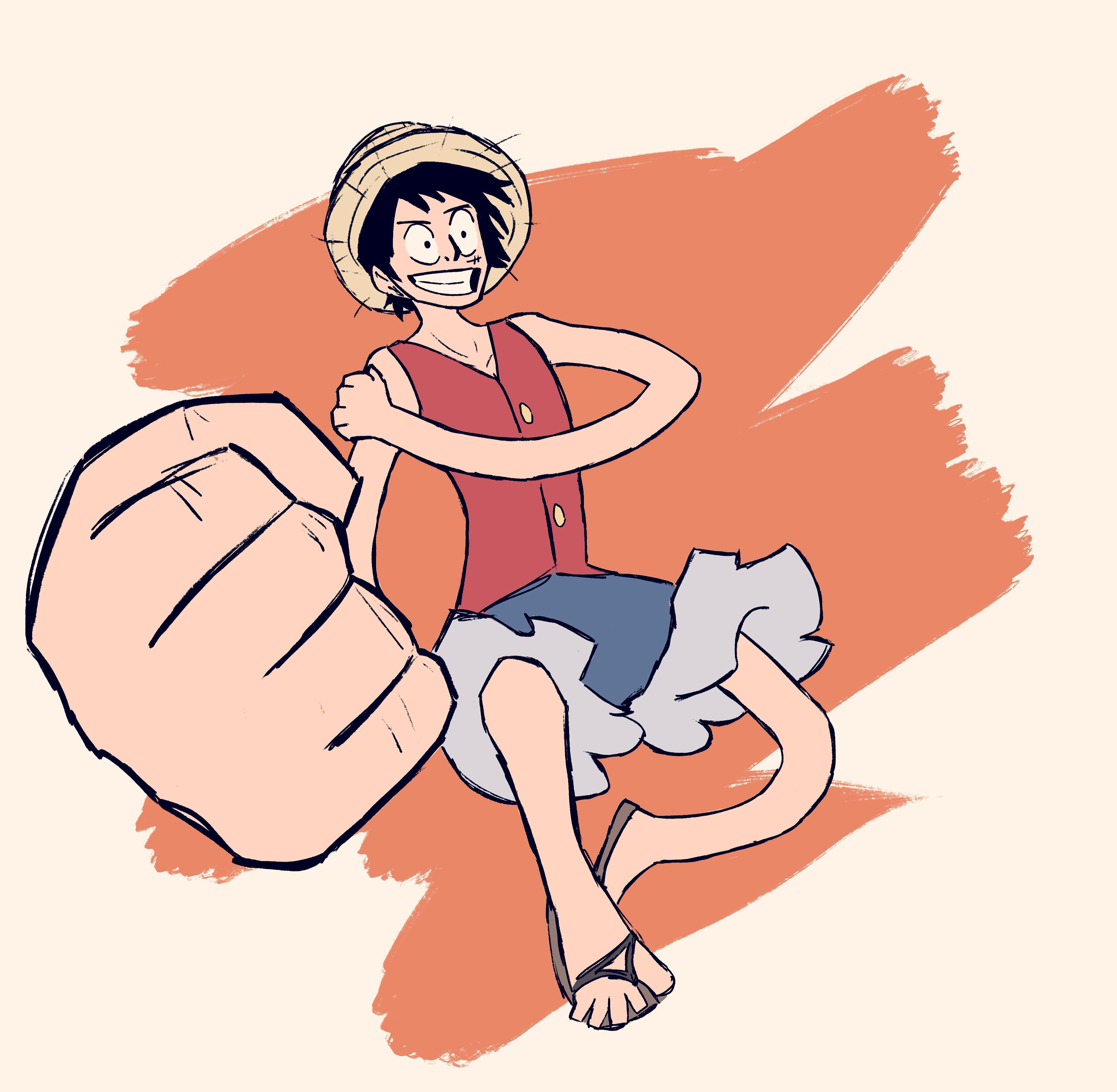 [OC] only currently getting into one piece. Tried to just draw luffy. | Scrolller