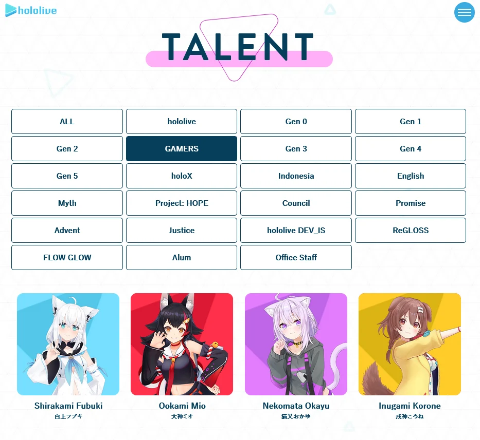 Fun Fact: Hololive has a generation named Gamers which are known for ...