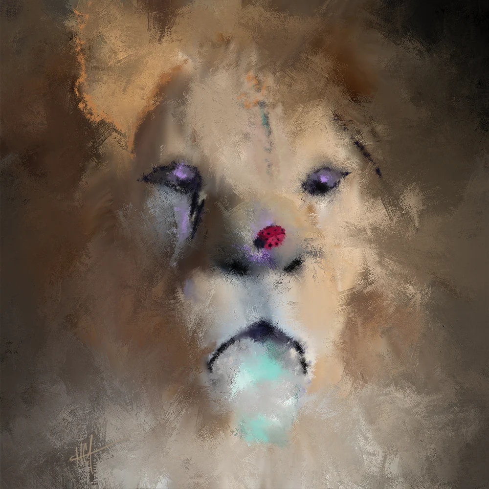 Cute Abstract Lion, merryclaude MCA, Digital Painting, 2024 | Scrolller