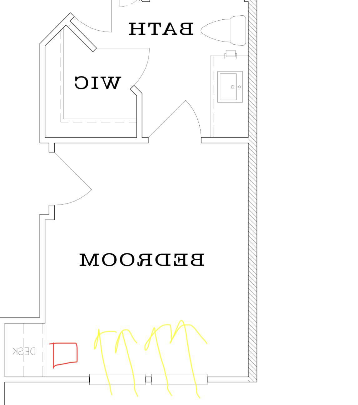 Where do I put my detour for this room layout to avoid sun damage? | Scrolller