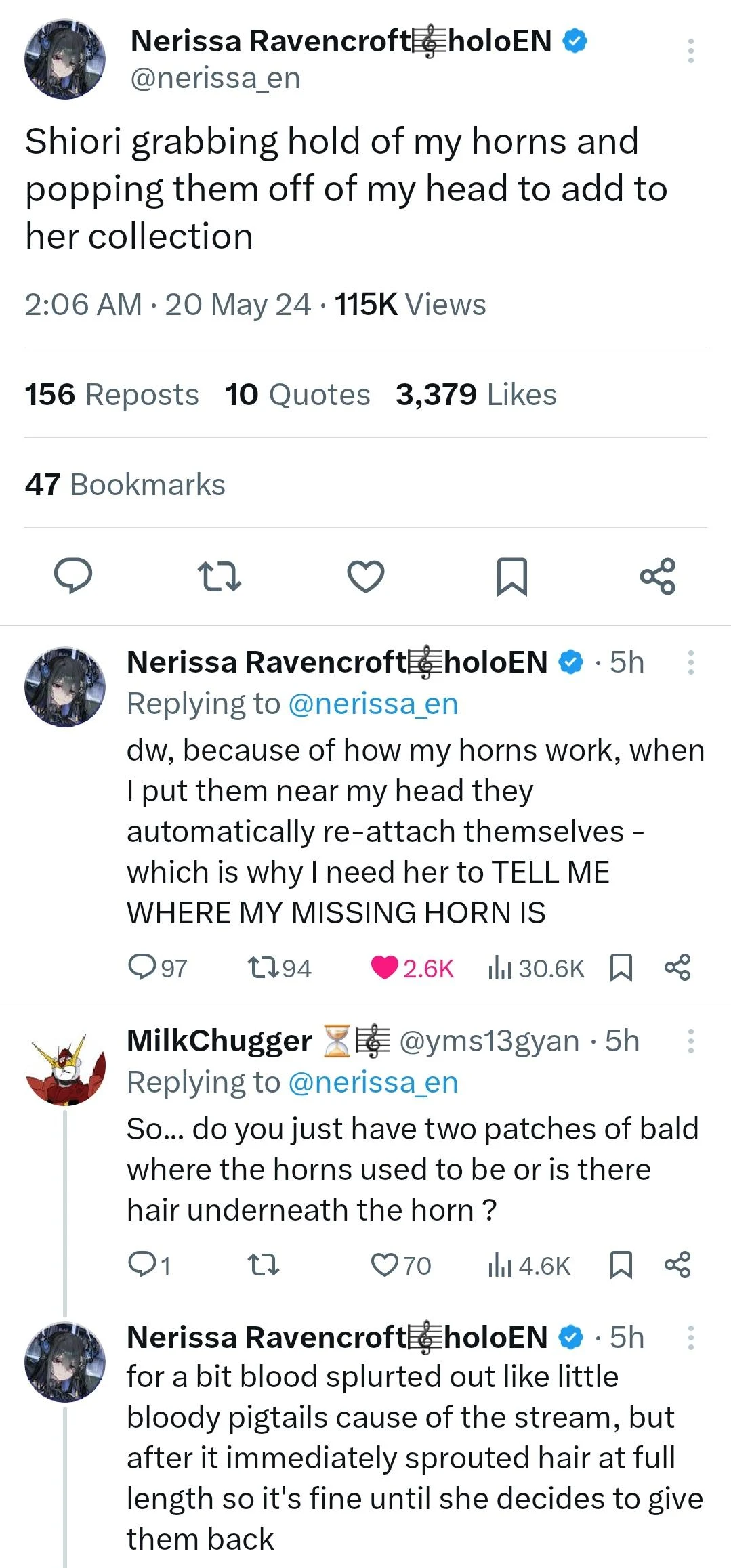 So I guess nerissa's horns are detachable and can reattach | Scrolller