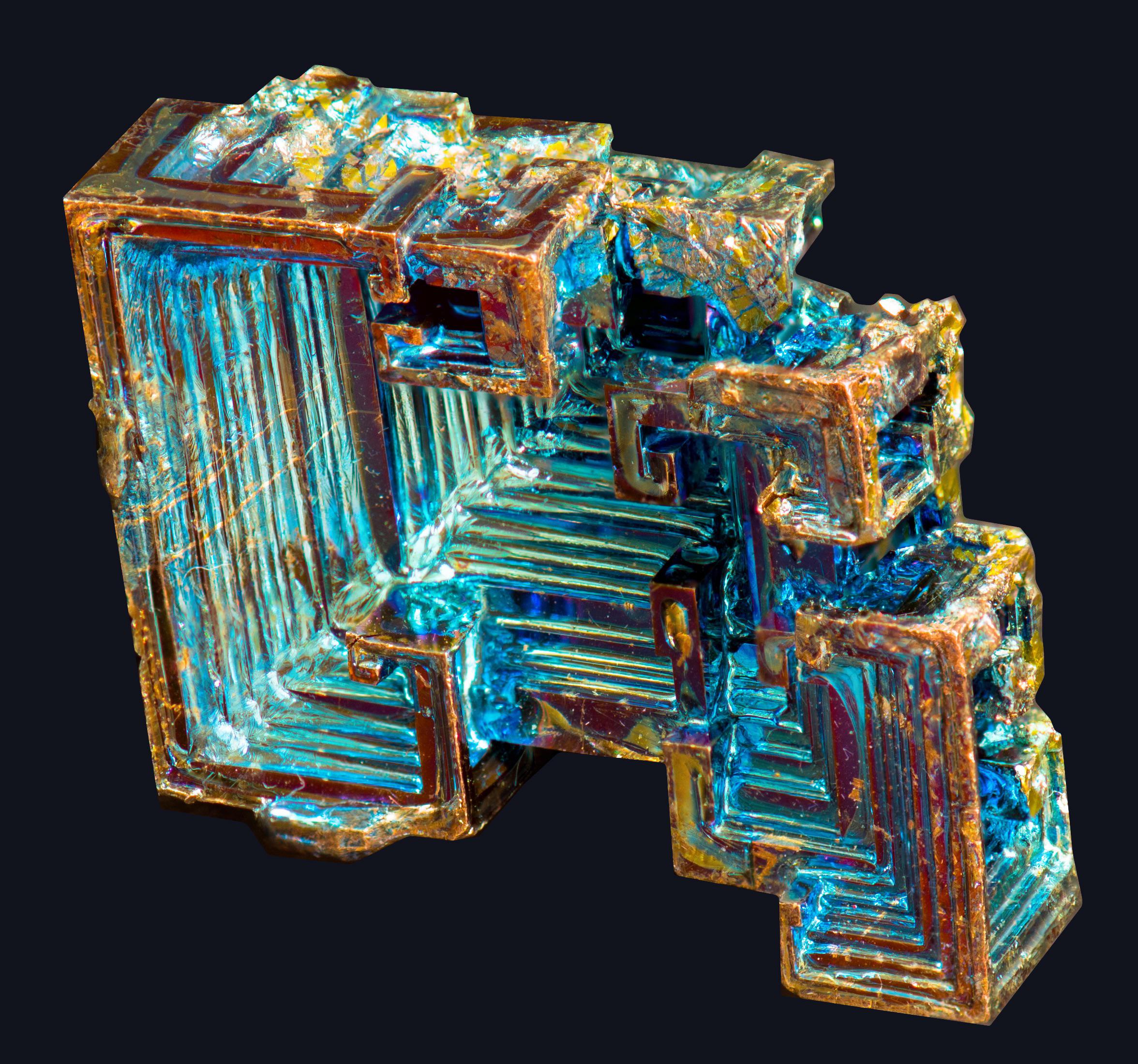 I took this picture of my bismuth crystal. Not as colorful as some specimen I see online, but ...