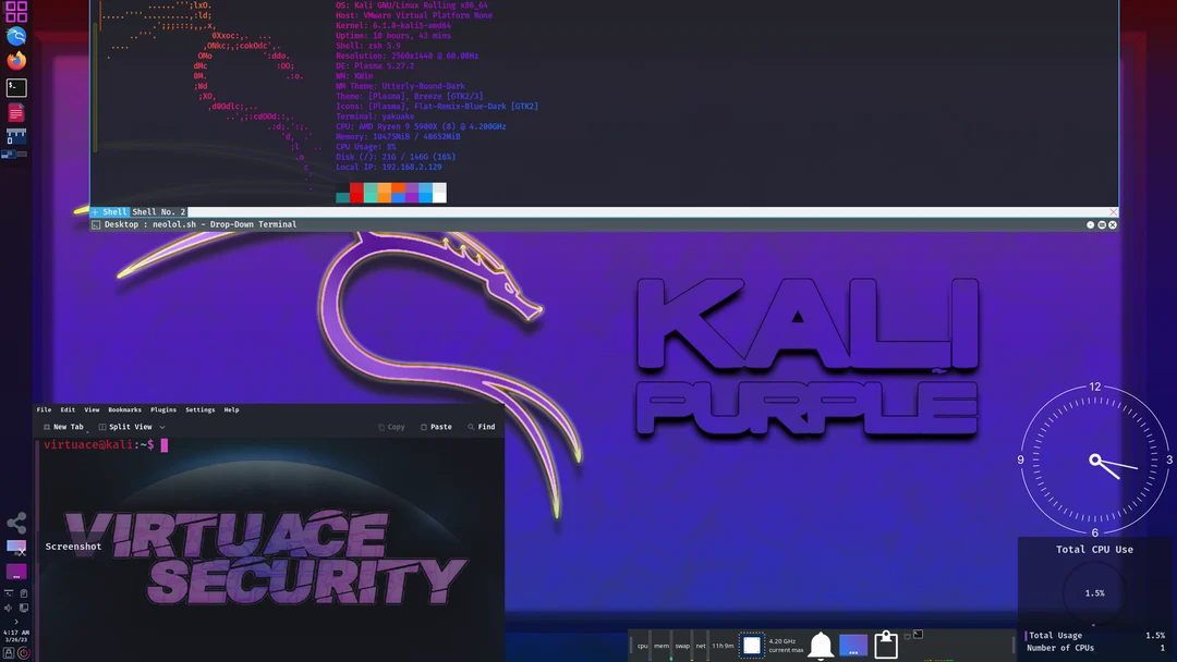 [Plasma/KWin] My first attempt at customization in Kali Purple | Scrolller