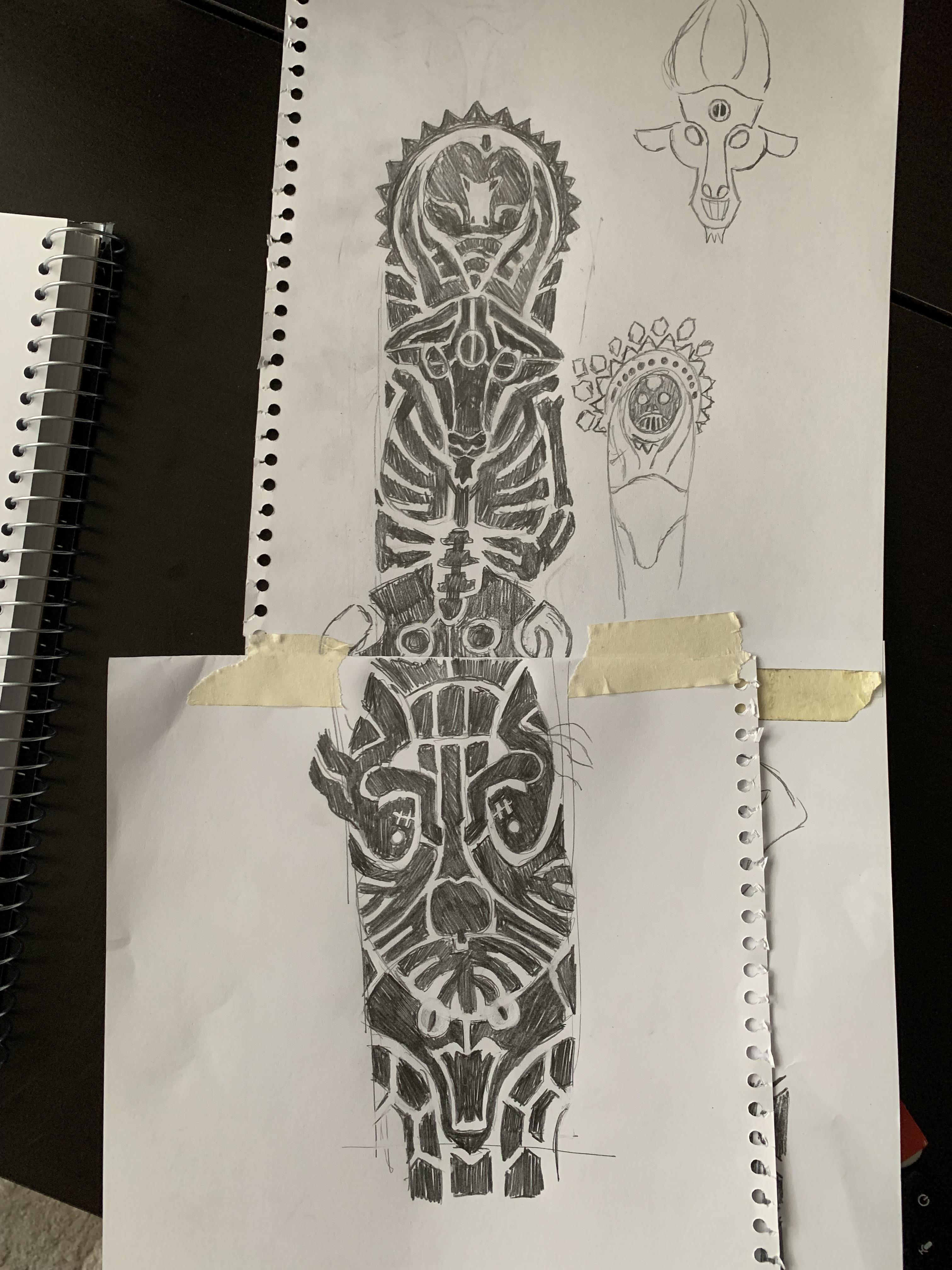 Came up with a more balanced version of the forearm design to represent the Apple in the Garden ...