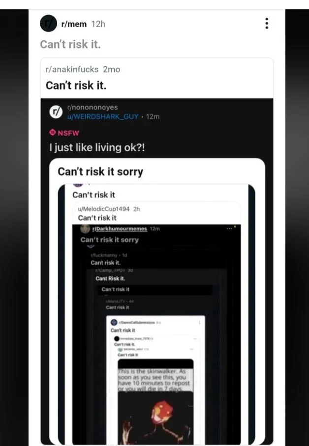 But I can’t risk it | Scrolller