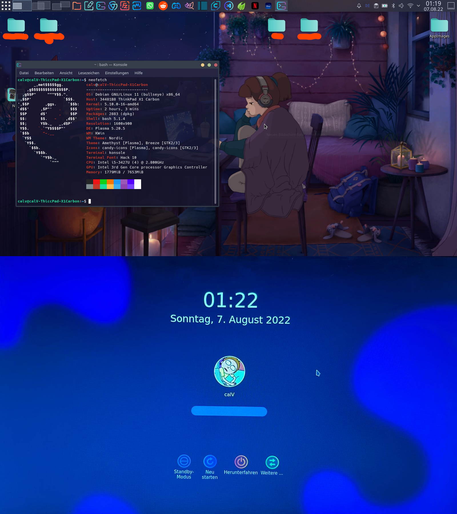 [KDE] My first try on doing this. Login screen is not a screenshot, its a photo because it wont ...