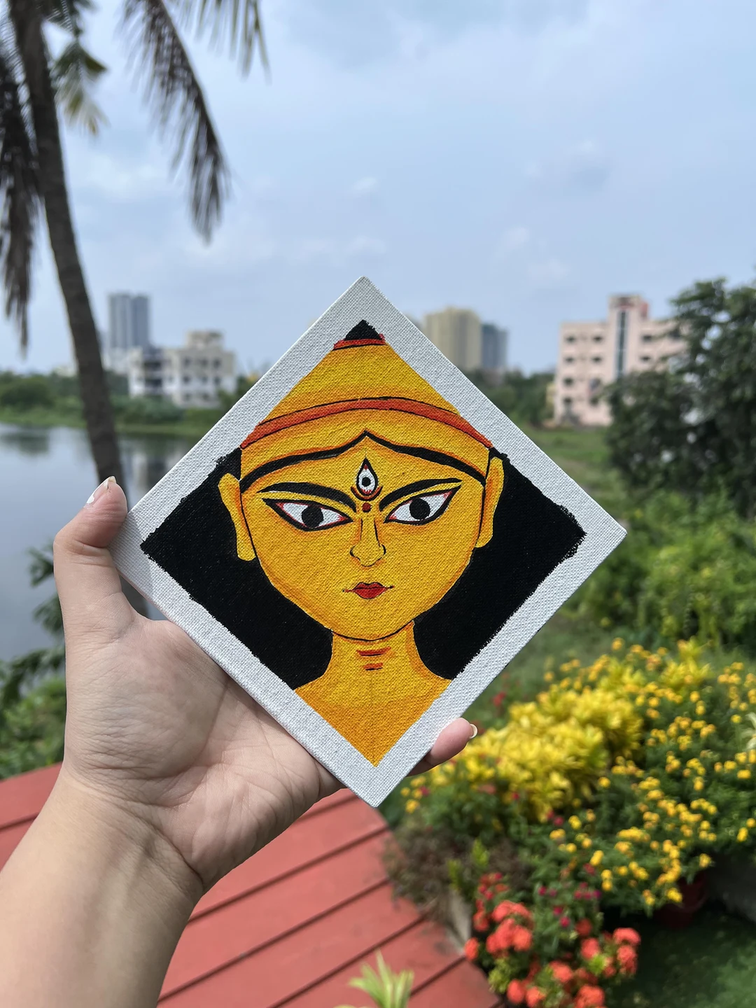 Ma Durga, me, acrylic, 2022 | Scrolller