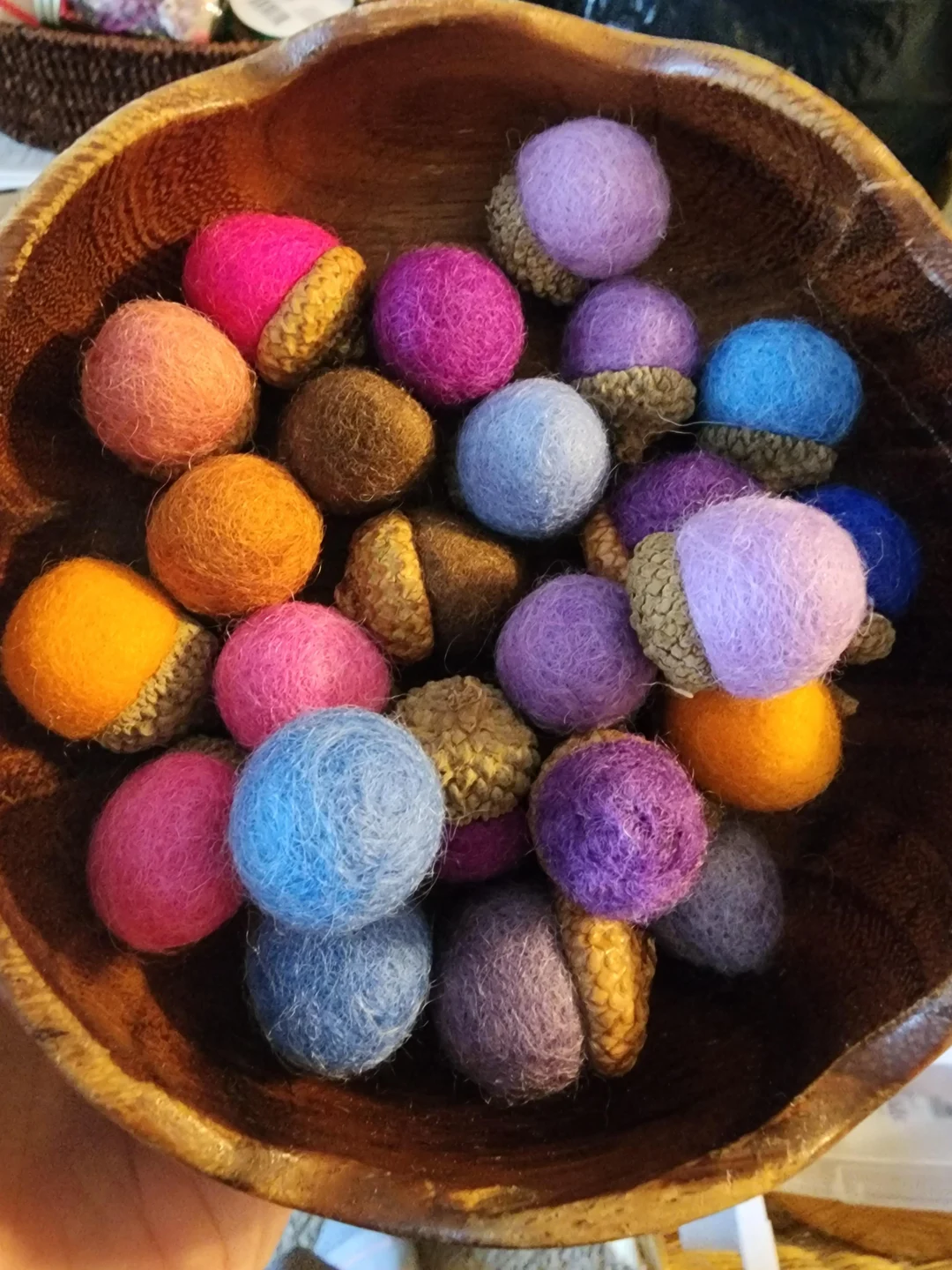 Discover more like Cute: bowl of felted wool acorns I made and Related Content | Scrolller
