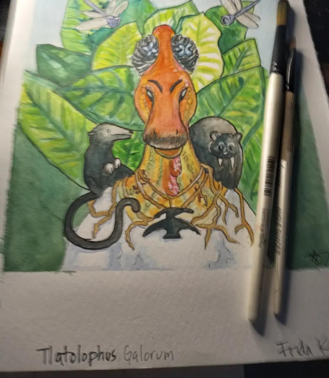 First painting in a series I am working on. the dinofication of famous ...
