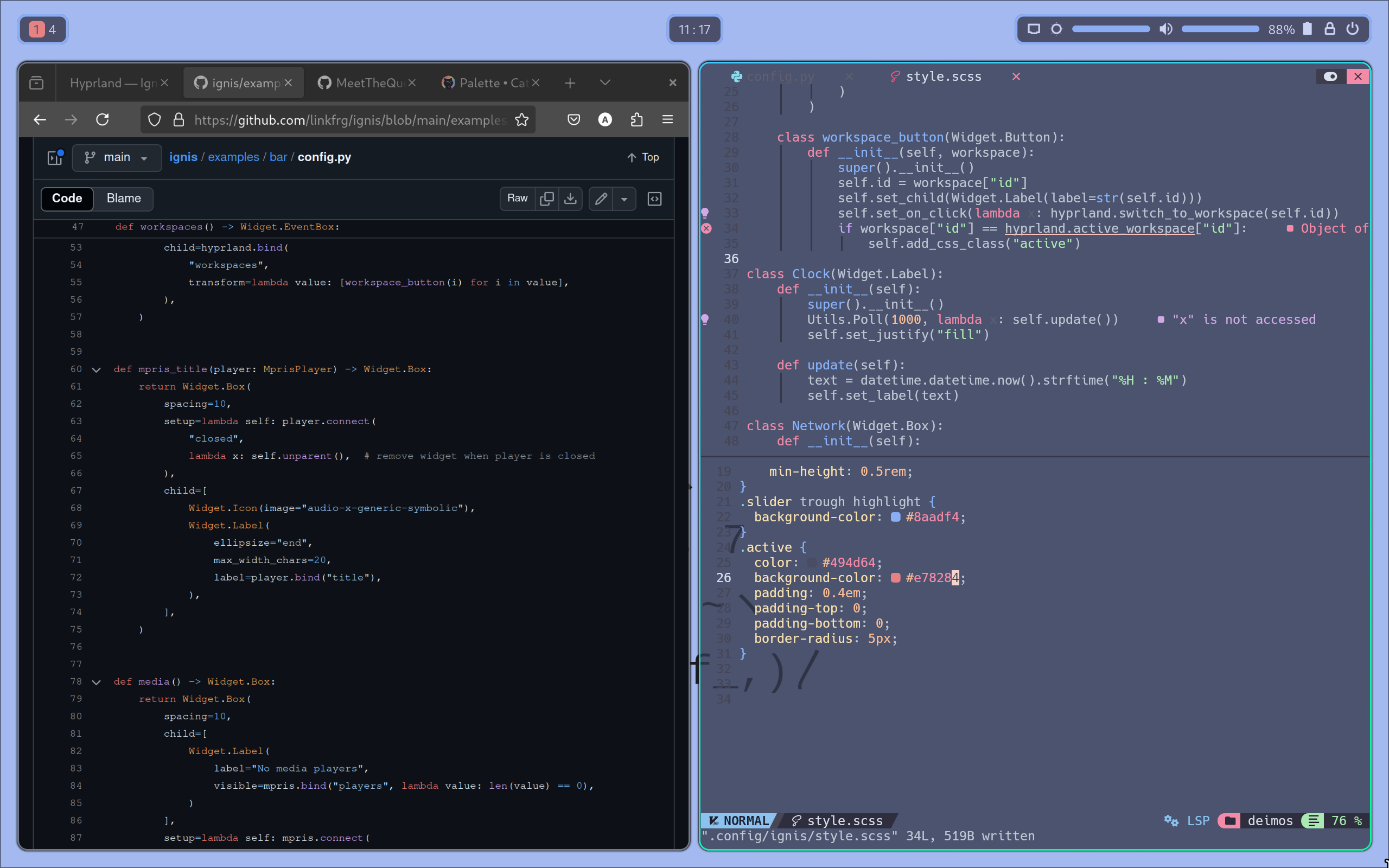 [Hyprland] minimal setup using ignis | Scrolller