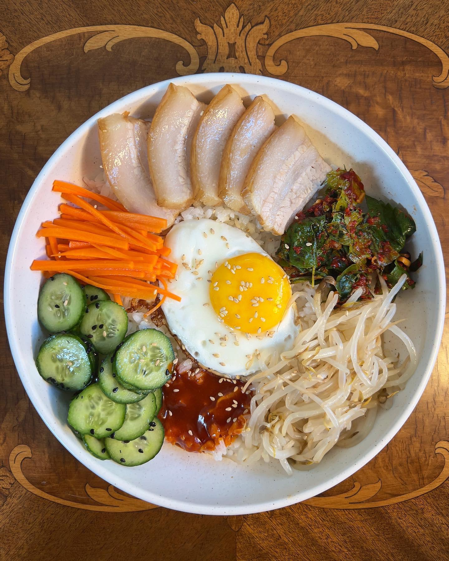 [homemade] Bibimbap w/ Pork Belly and Shiso Kimchi | Scrolller