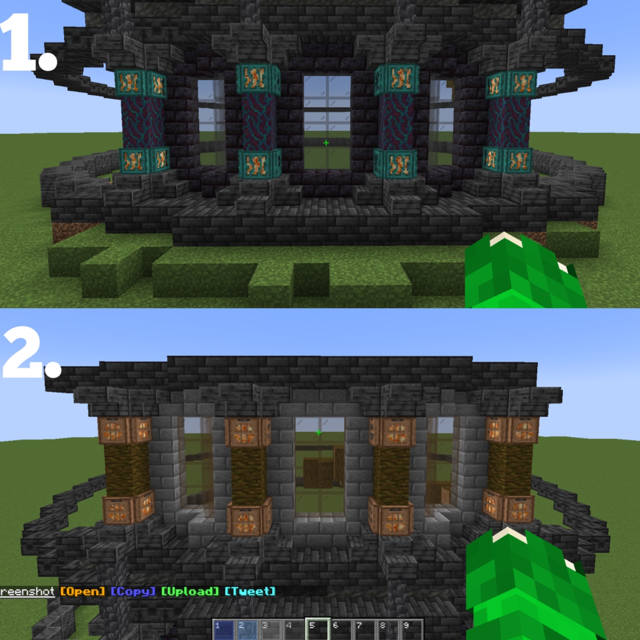 Hello, I'm trying to design a structure to build in my Hardcore world, I made two options, I can ...