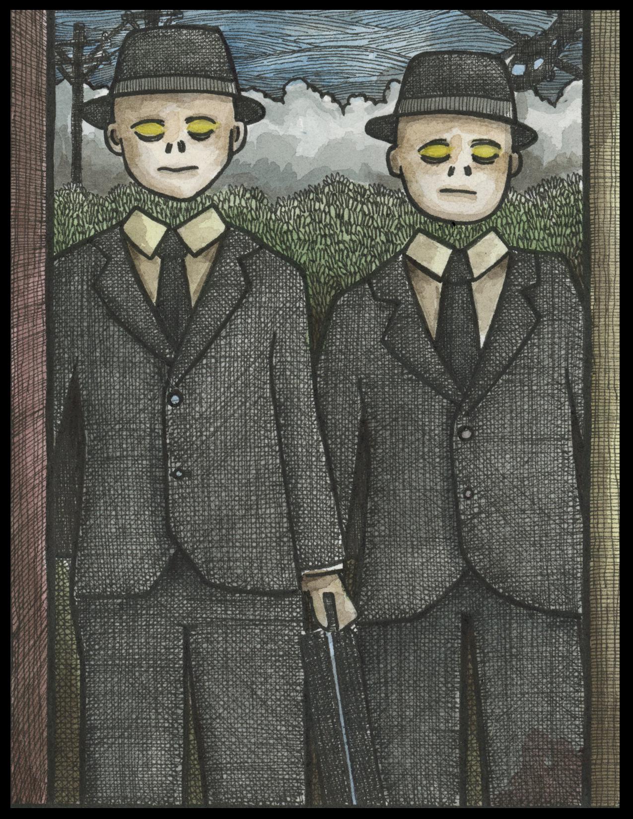 Visitors, me, watercolor, 2023 | Scrolller