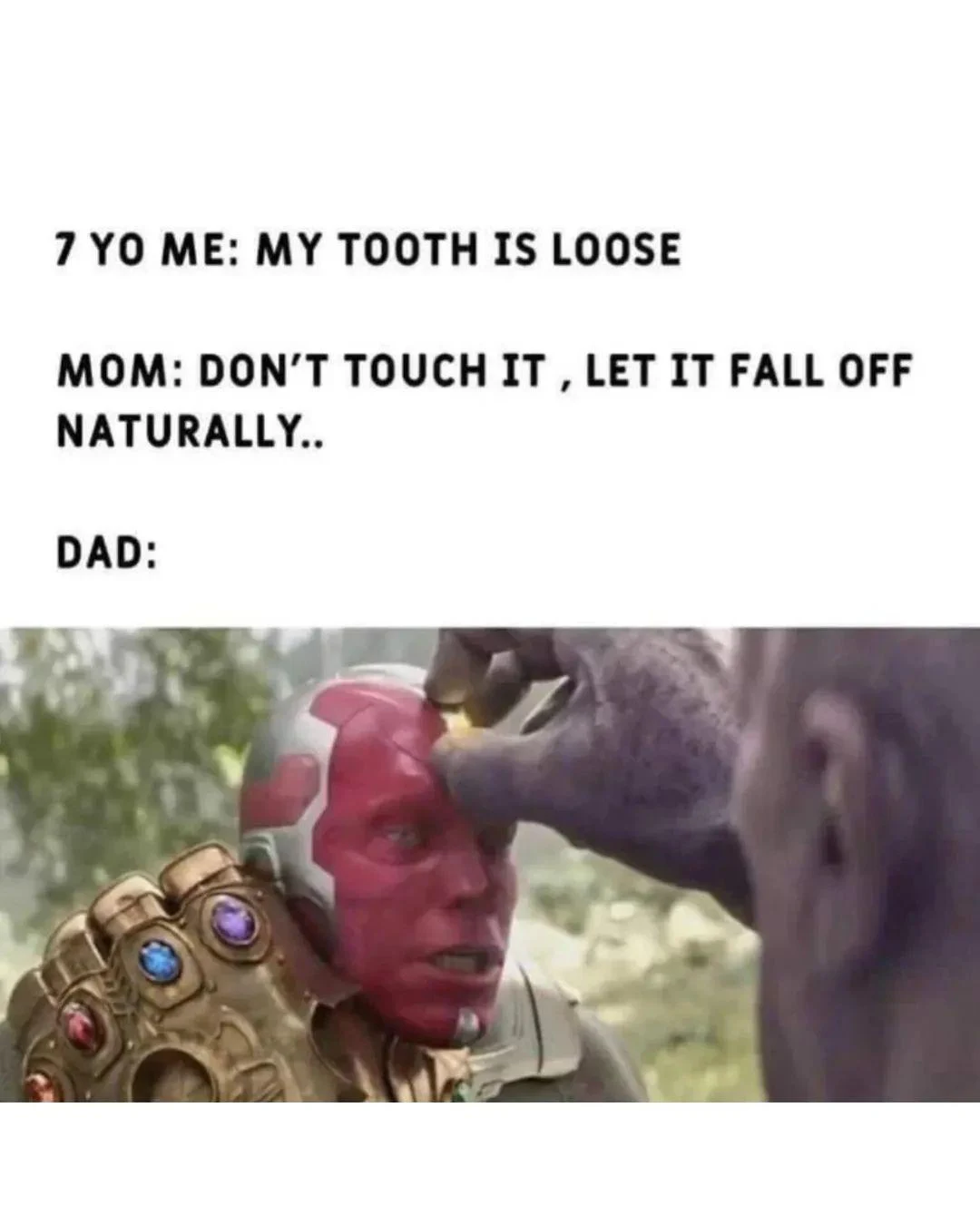 The ultimate way to deal with a loose tooth, Avengers style: No waiting necessary when you've ...