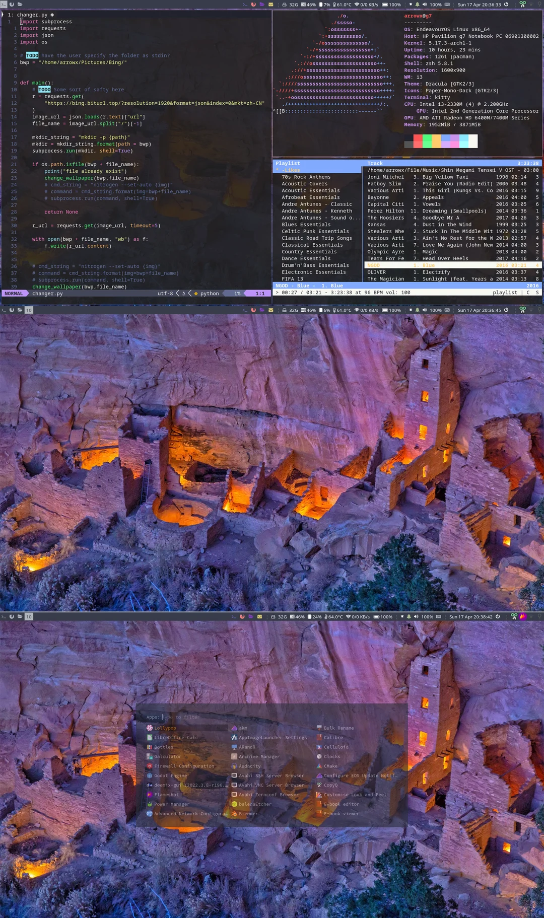 [i3-gaps] First rice with Dracula | Scrolller