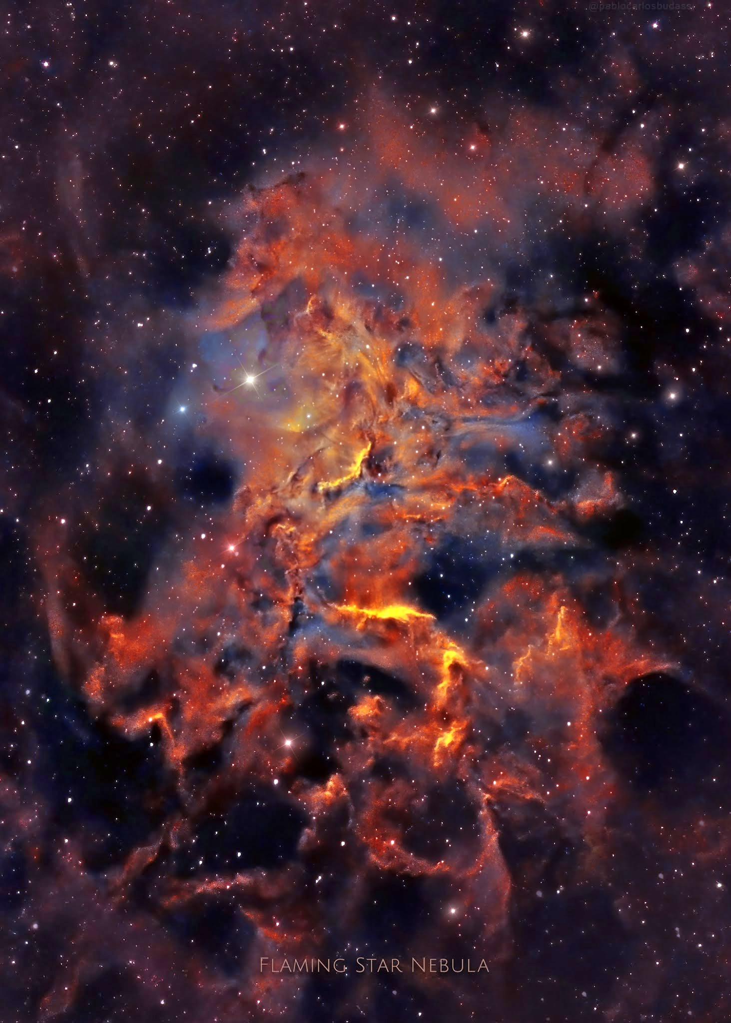 The intense Flaming Star Nebula in detail. | Scrolller