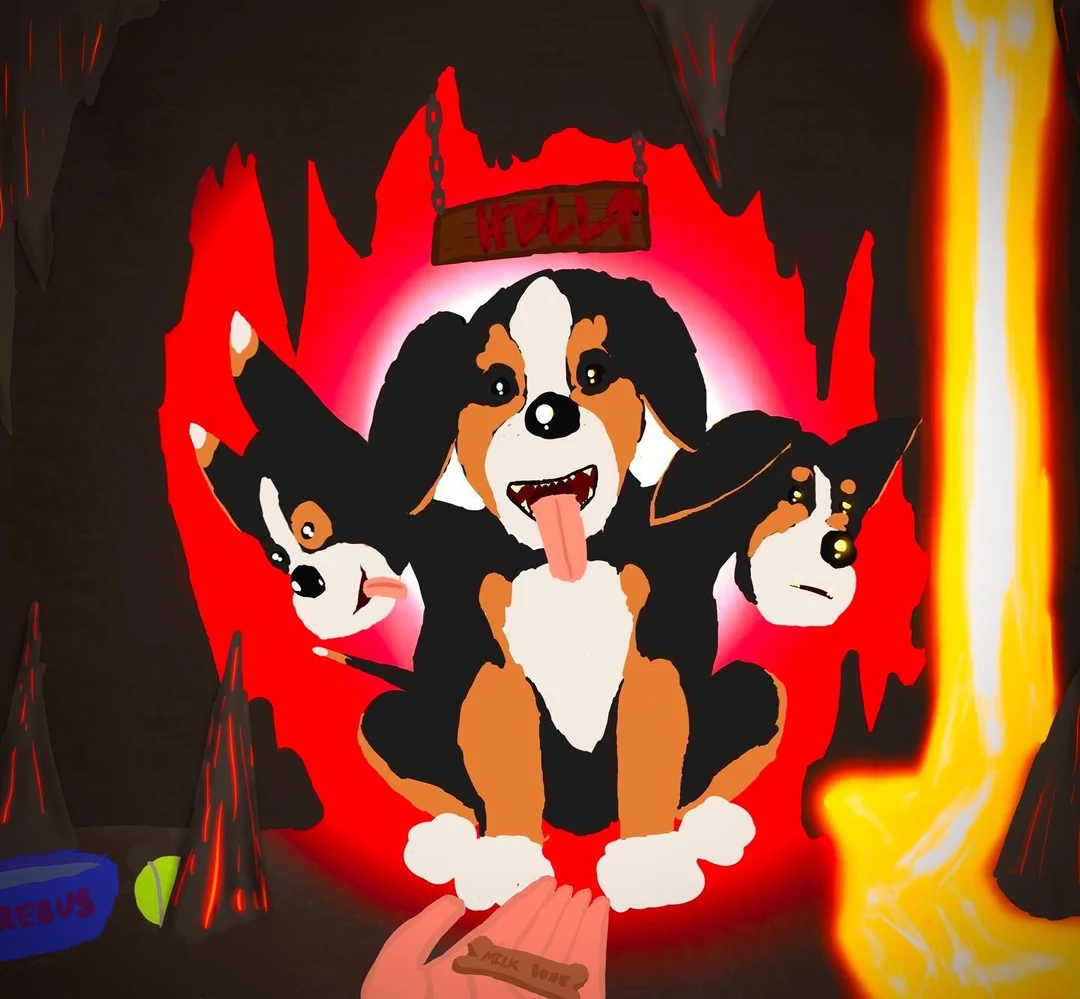 Taming Cerberus, me, digital, 2022 | Scrolller