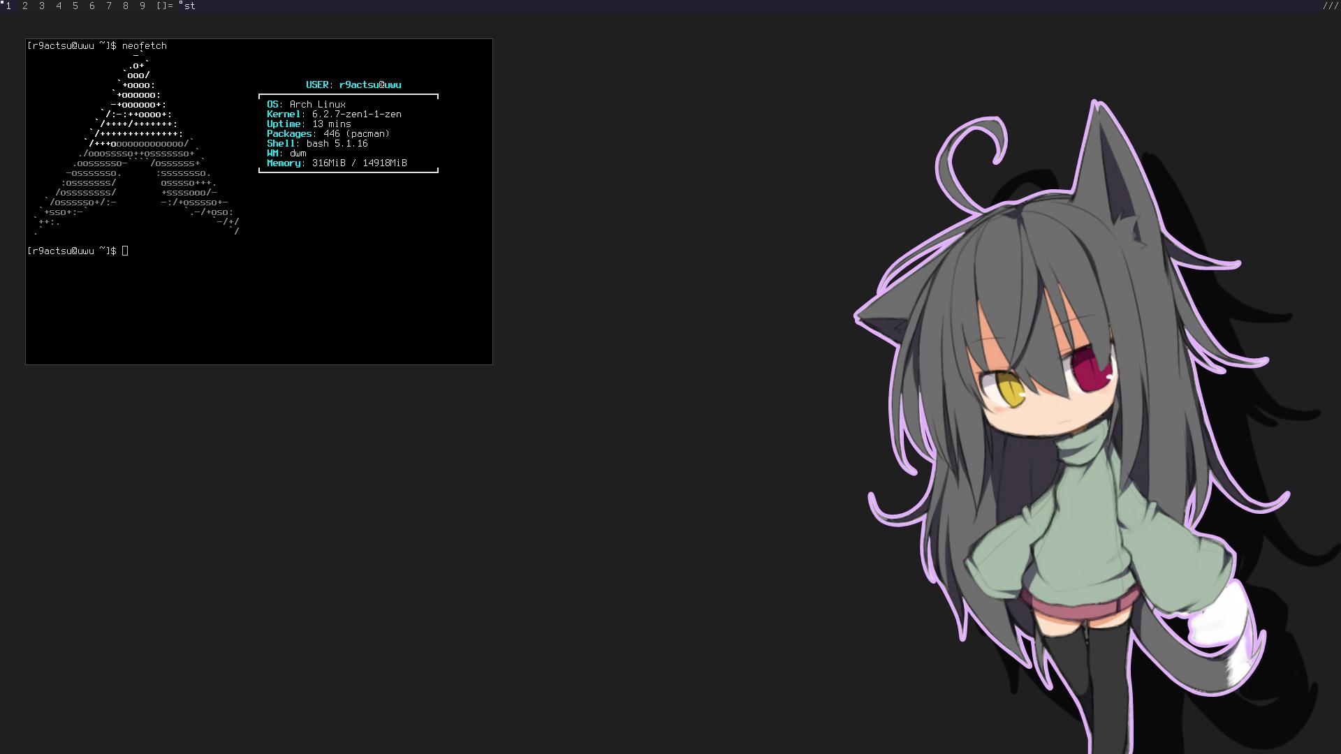 [dwm] my simple desktop | Scrolller