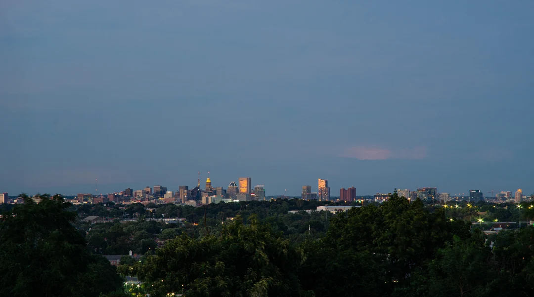 Baltimore, Maryland skyline looking east [OC] | Scrolller