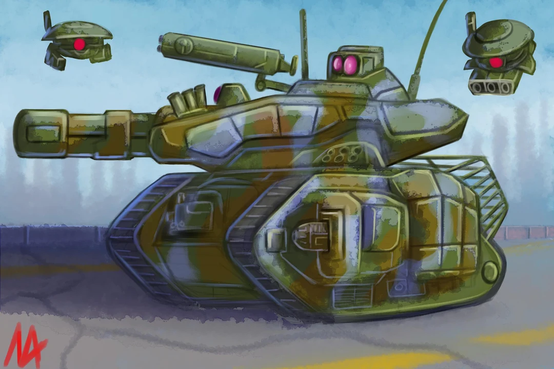 Gue'vesa Leman Russ tank upgraded with Tau technologies [OC] | Scrolller