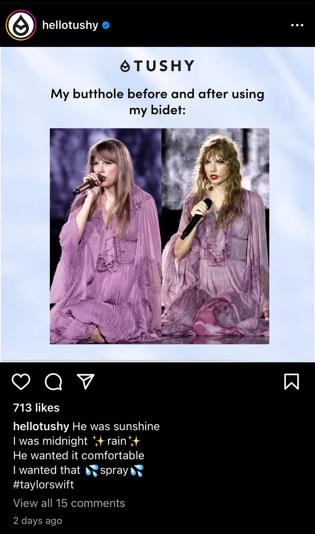 This is a real ad Tushy put on Instagram | Scrolller