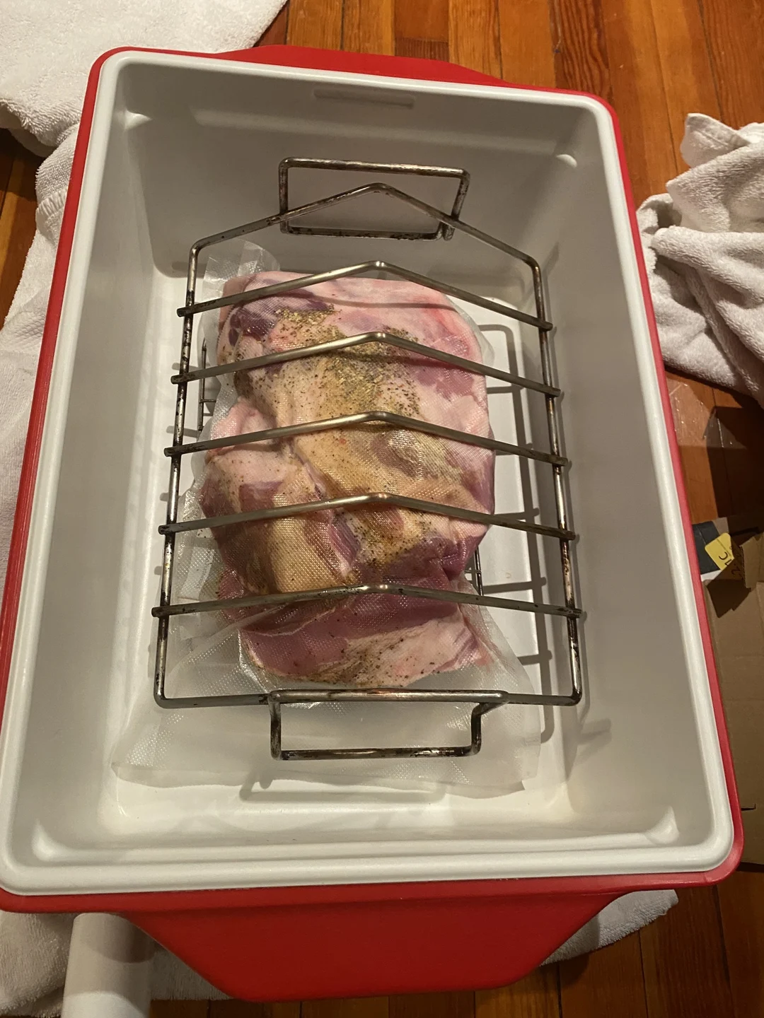 8 lbs bone in pork shoulder getting ready | Scrolller