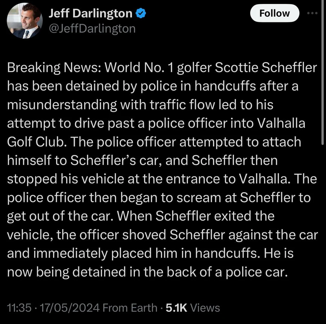 First man to win a major having been arrested during the event? | Scrolller