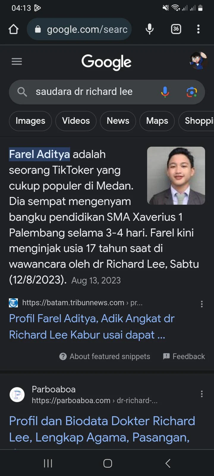 ketika gw mencari siapa saudara kandung dr. Richard Lee, yang keluar ini ..... | Scrolller