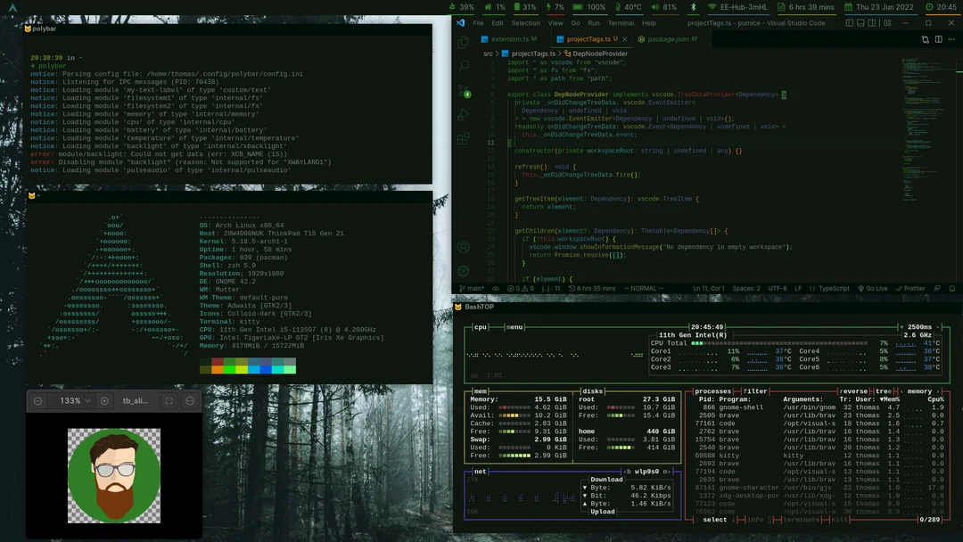 Nothing fancy [Gnome, Arch] | Scrolller