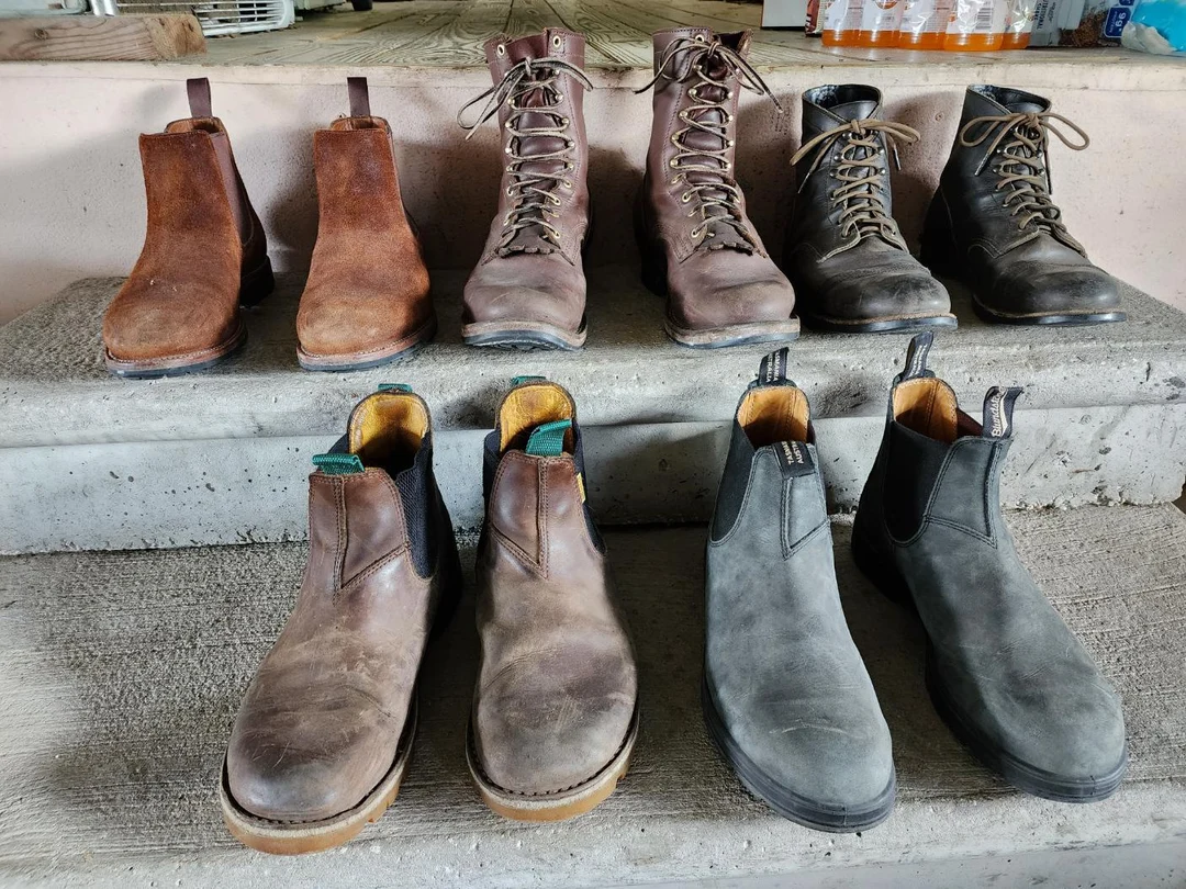 My most worn boot collection, as of May, 2023. | Scrolller