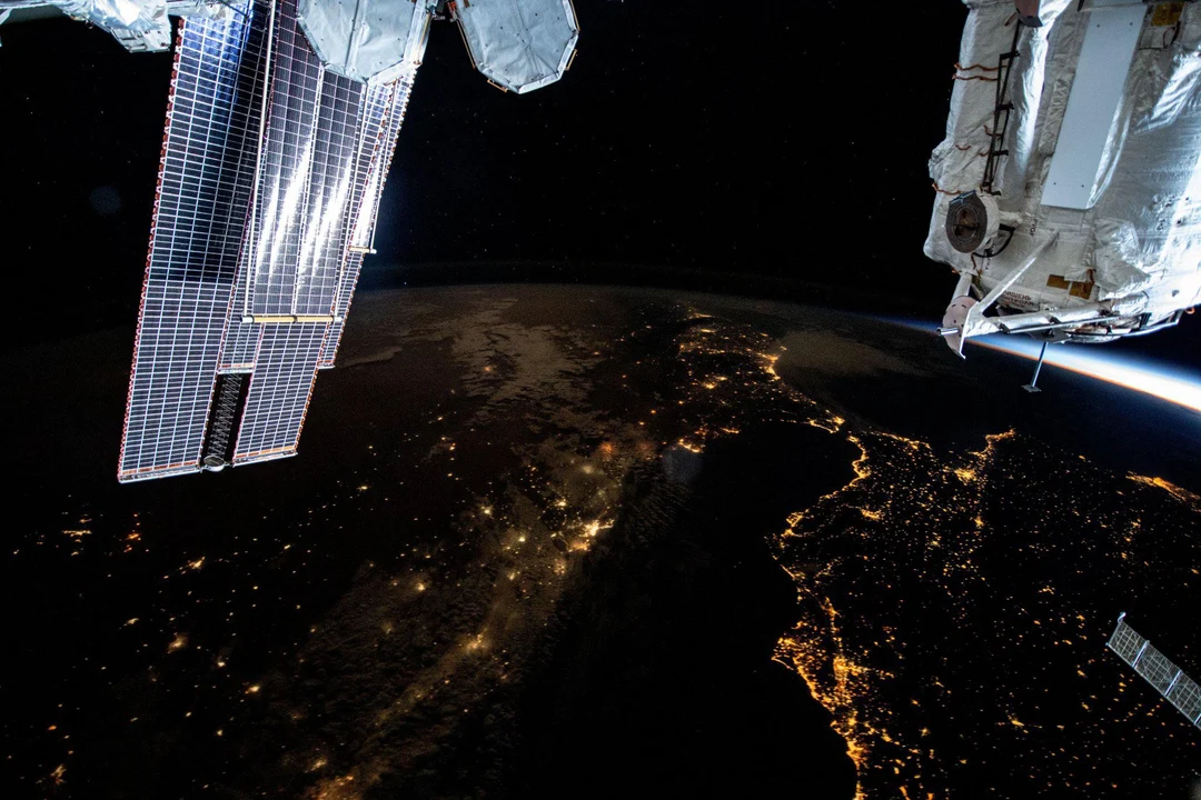 Earth at night from the International Space Station. | Scrolller